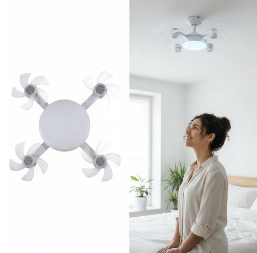 Chucao Tech - Ventilador de Techo con Luz LED Ajustabl