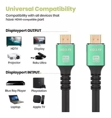 Cable Alta Definición Hd 2.1v 8k 5MTS – Yaxa Colombia