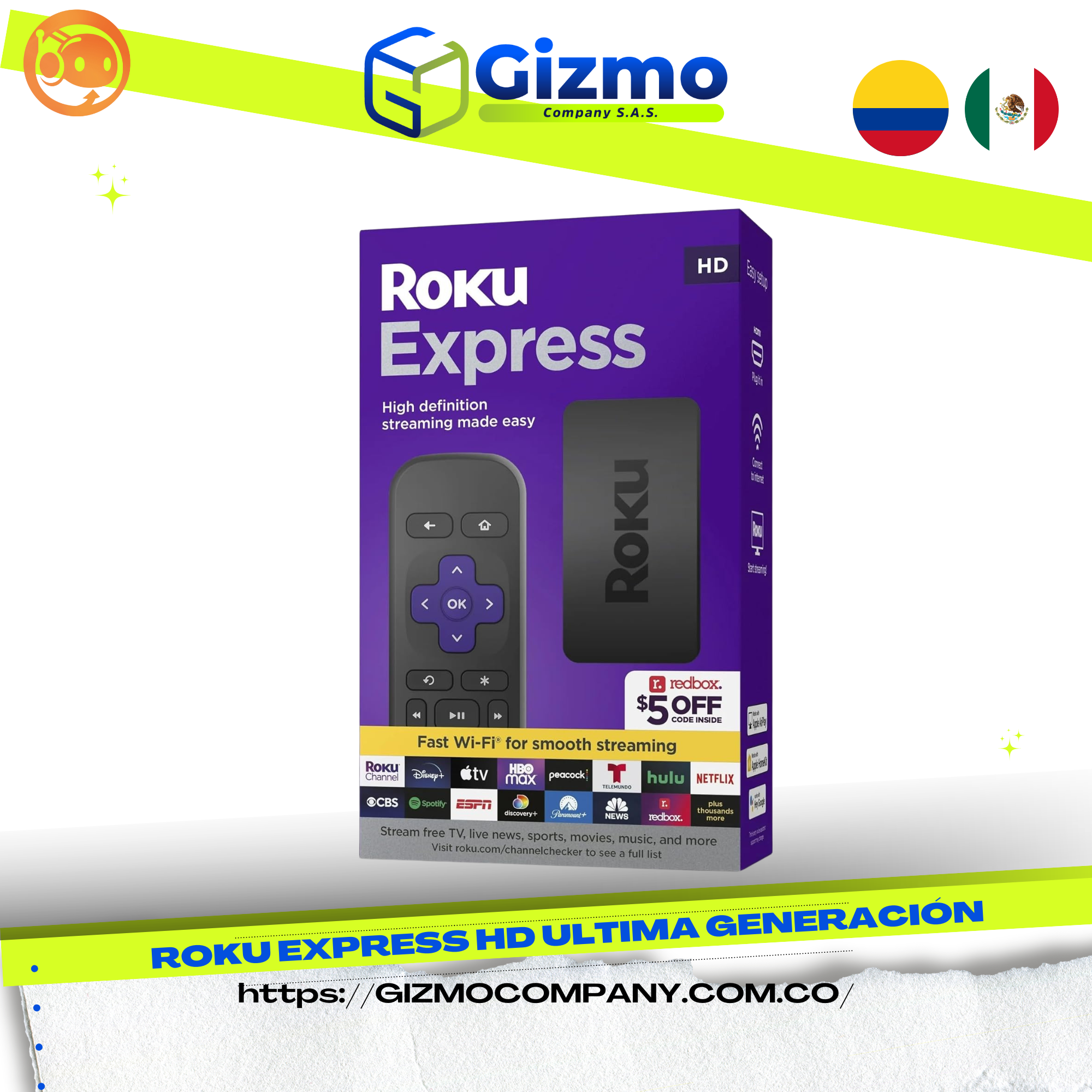 Roku Express Hd Ultima Generación | Compra online en Yaxa Colombia
